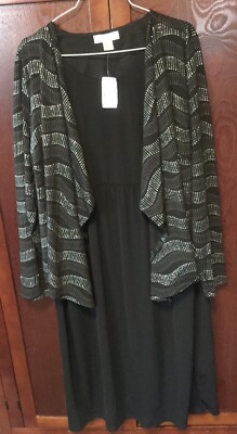 Cj Banks Dress 16W Sleeveless With Attached Shawl | eBay