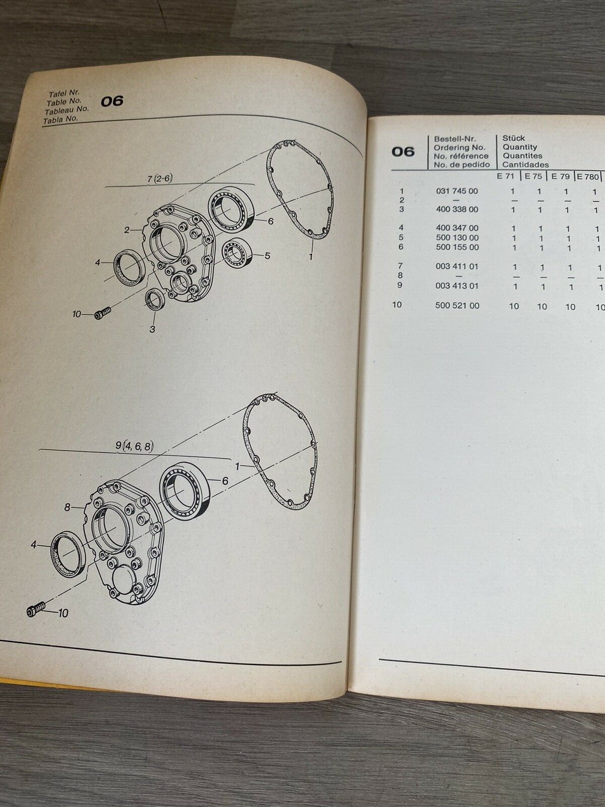 HATZ DIESEL ENGINE E71 E75 E79 E780 E785 SPARE PARTS LIST ORIGINAL NOT ...