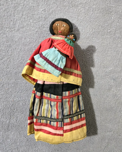 Vintage Native American Indian Seminole Doll w/ Baby Palmetto Fiber ...