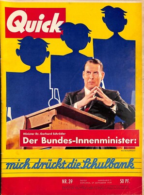 Quick Magazine 27 September 1958 - Gerhard Schröder Cover | eBay