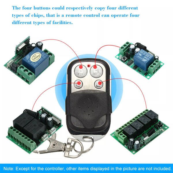 Universal Cloning Electric Gate Door Garage Remote Control Key Fob ...