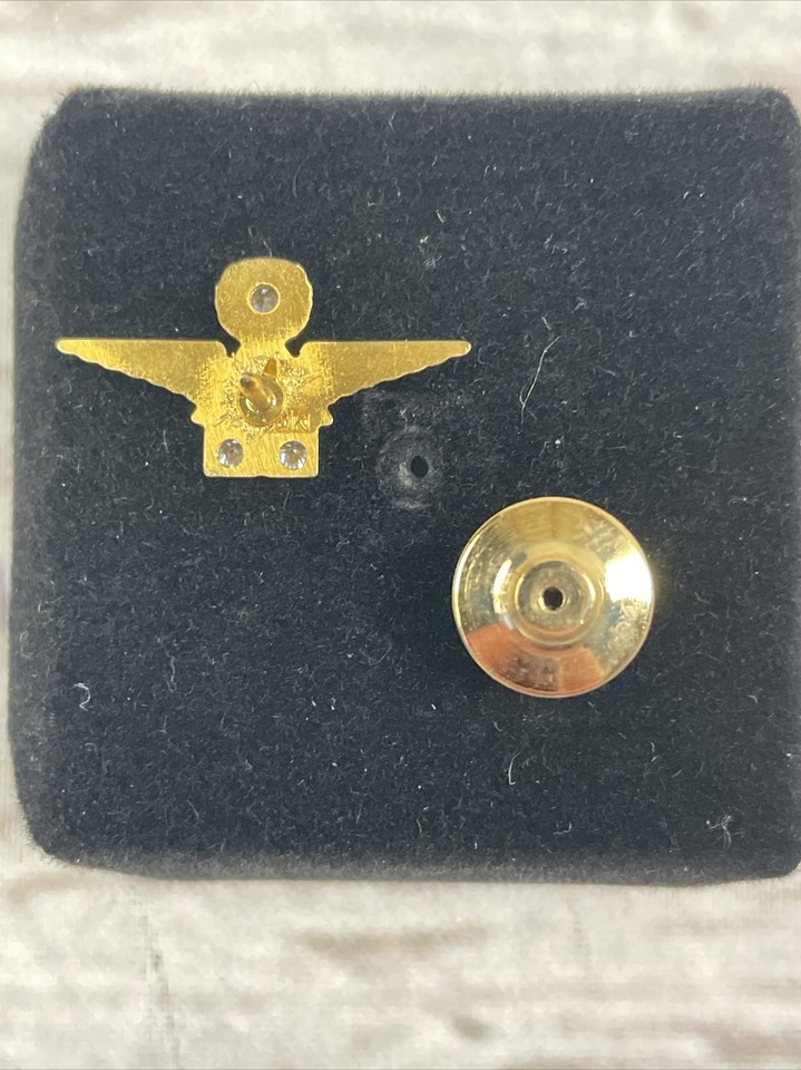 Rare Delta Air Lines 45 Years Service Award 10k Gold Pin With 3 Diamond ...