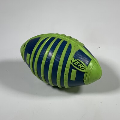 NERF Sports Football 9" Blitz All Weather Green Blue Rubber Grip 2012 ...