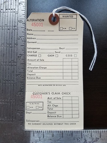 Qty 50 Alteration Tags Reinforced with String Manila Merchandise Strung ...