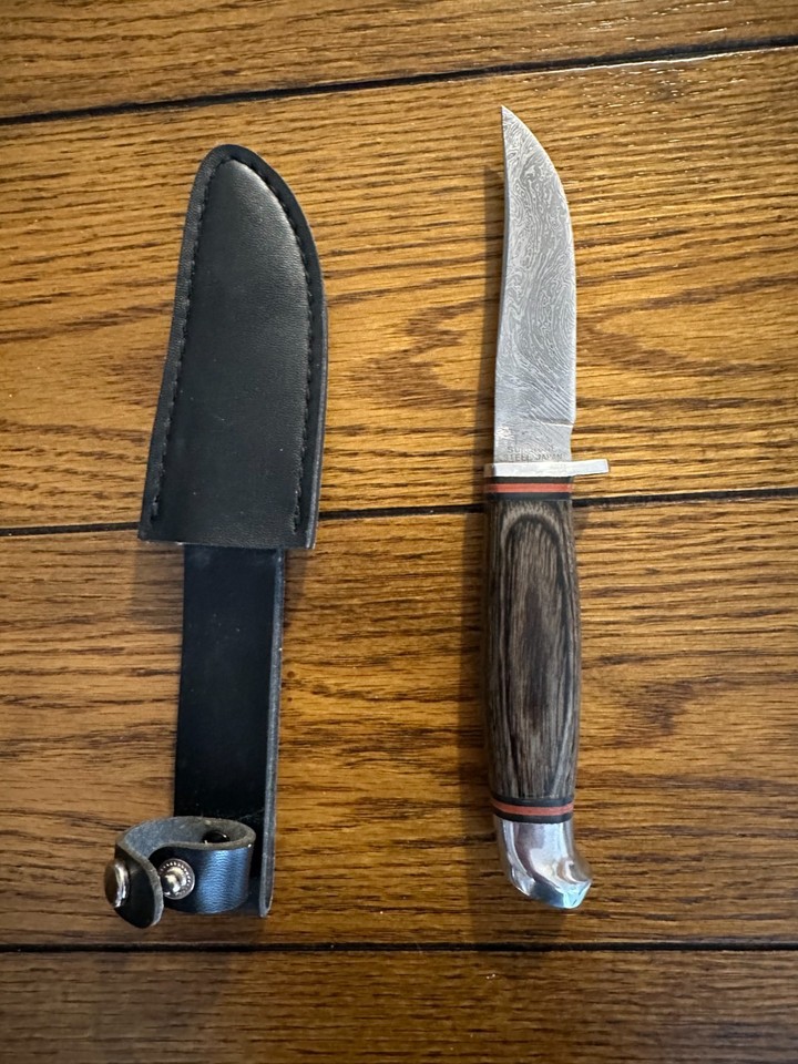 Rare vintage Fury Japan eagle Damascus pattern surgical steel fixed ...
