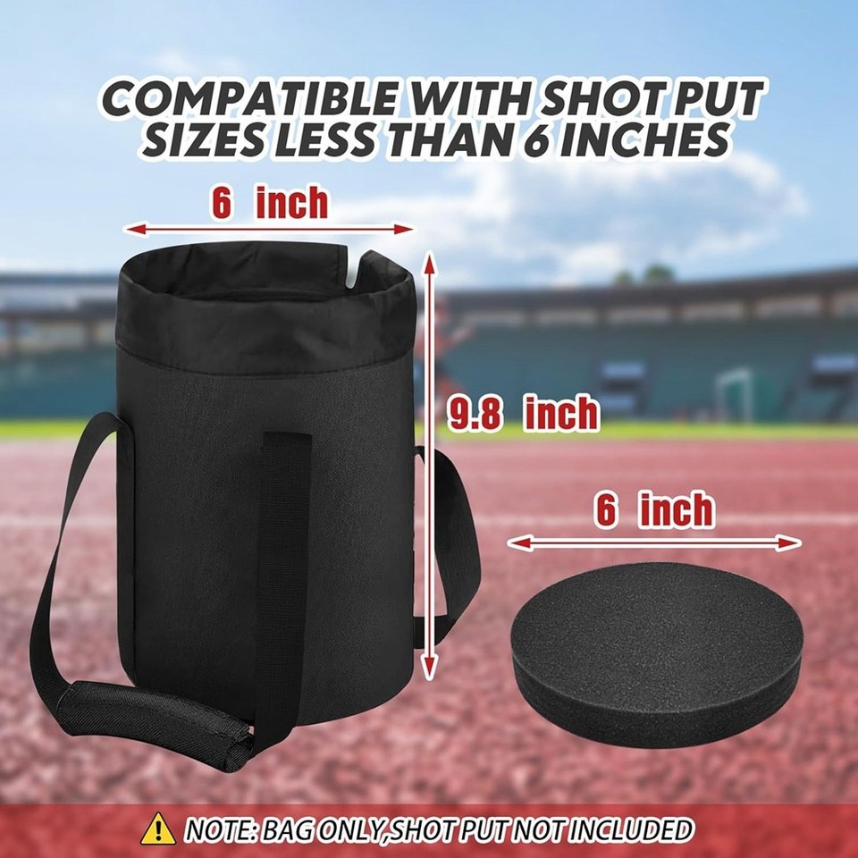Shot Put Storage Bag with Handles & Foam Padding for Track & Field ...