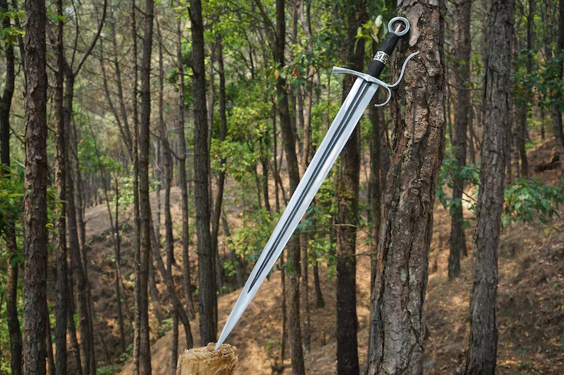 Handmade 31 inch Handmade Viking Sword with Leather Sheath USA Duty ...