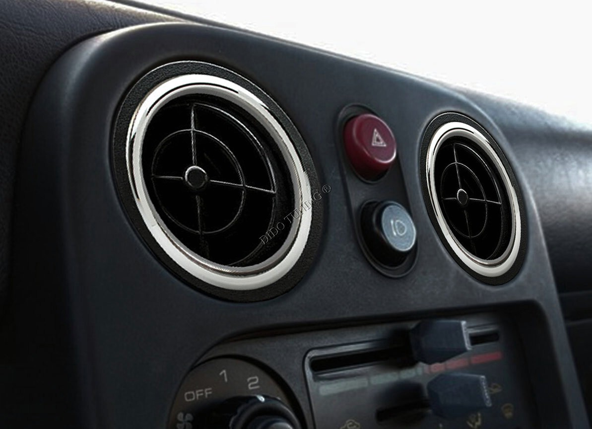 For Mazda MX5 MX-5 1989-2005 Chrome vent rings Real aluminum surrounds ...