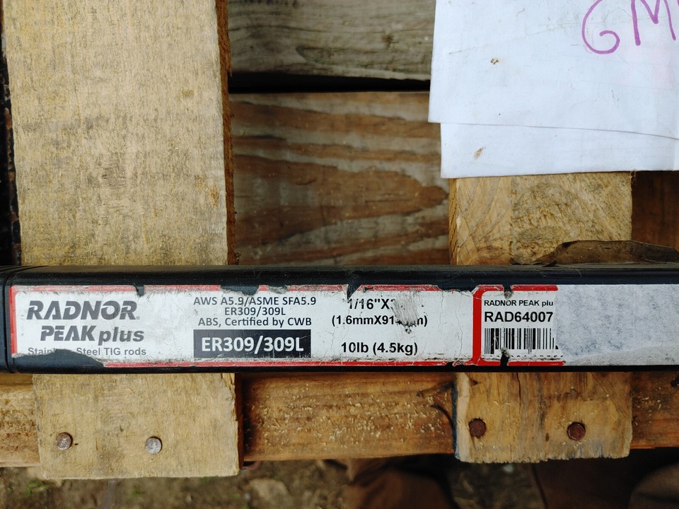 1/16" X 36" ER309/309L RADNOR PEAK Plus Stainless Steel TIG Rod 10 lb ...