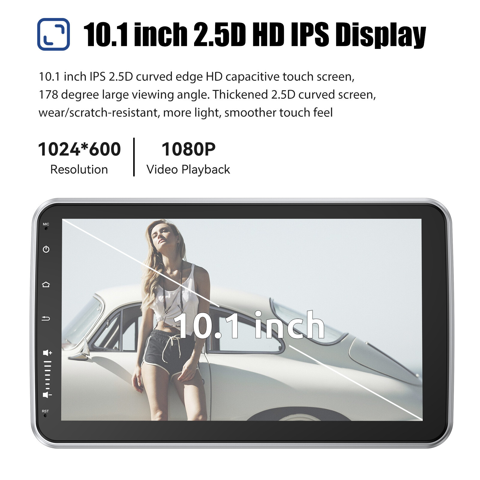 Rotatable 10.1" Android 12 Touch Screen Car Stereo Radio GPS WIFI BT ...