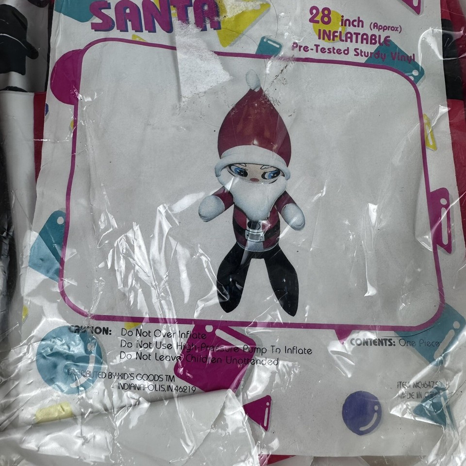 Vintage Blow Up Santa Claus 28" Christmas Inflatable Vinyl New factory ...