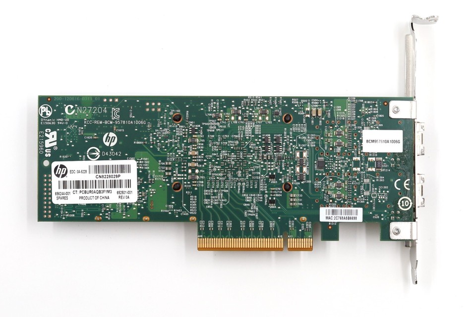 HP Ethernet Dual-Port 10GbE 530SFP+ PCIe x8 Network Adapter Card P/N ...