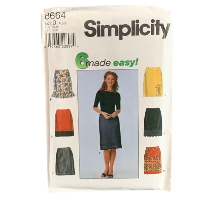 Simplicity 8664 Skirt Sewing Pattern Sizes 4-8 Six Easy Styles | eBay