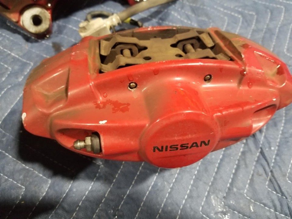 2009-2020 NISSAN 370Z AKEBONO BREMBO BRAKE CALIPER SET OF 4 RED SET OEM ...