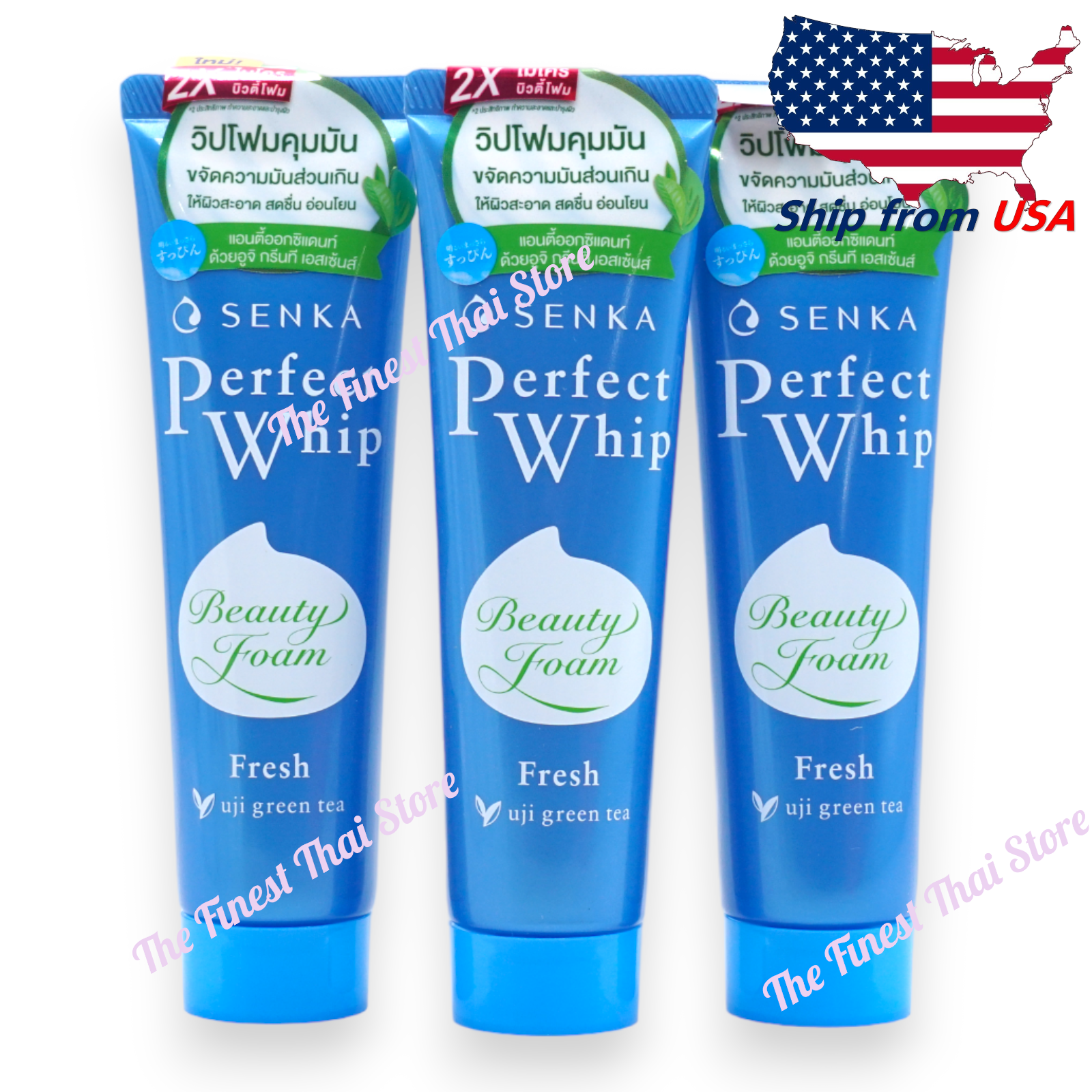 SHISEIDO SENKA Perfect Whip FRESH GREEN TEA Facial Foam Cleanser Wash ...