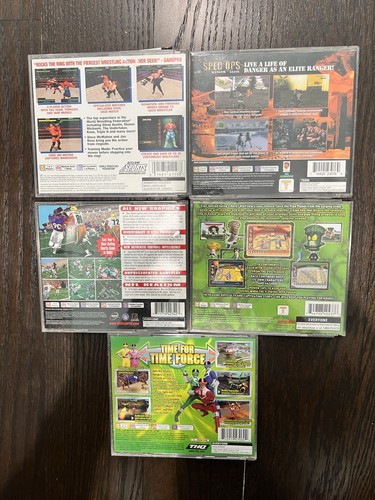 Lot Of 5 PlayStation PS1 Video Games WWF NFL Power Rangers Spec Ops ...