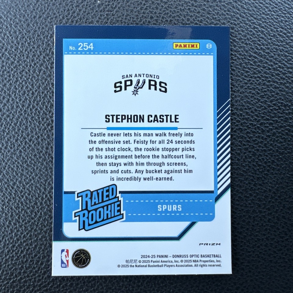 2024-25 Donruss Optic - Stephon Castle #254 Silver Holo Rated Rookie (RC) Spurs | eBay