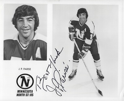J.P. Parise Autographed Signed 8x10 RARE North Stars Press Photo NHL ...