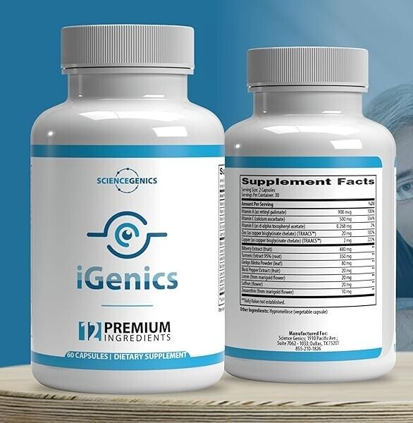 IGenics Vision and Eye Health Support Natural Supplement - I Genics 60 ...