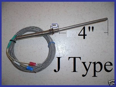 Type J Thermocouple Digital Thermometer Sensor Probe 4" Temperature ...