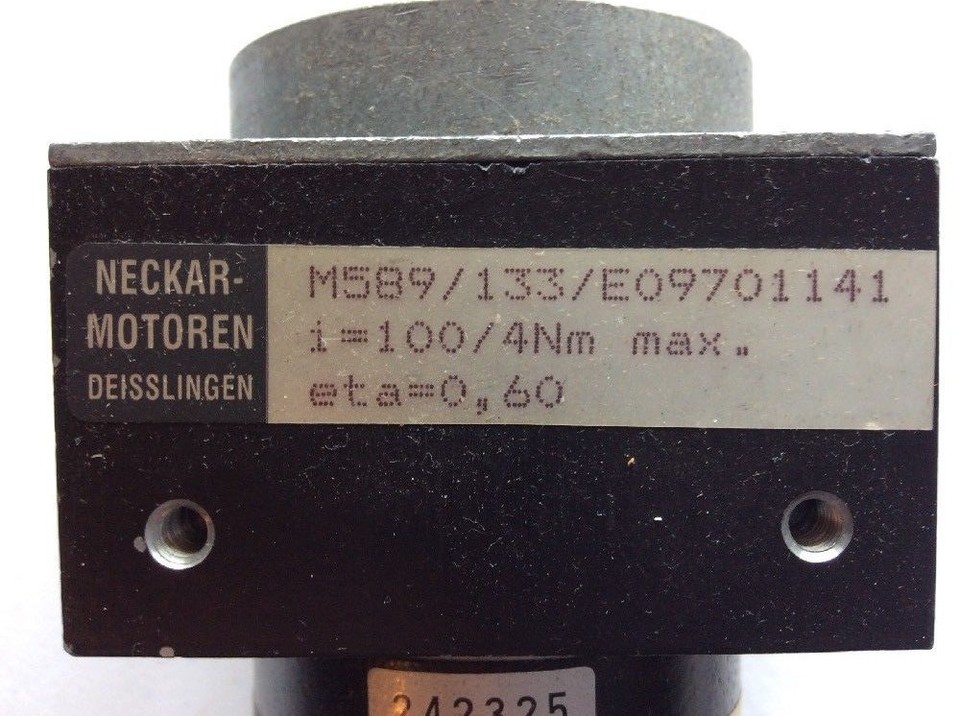 Neckar-Motoren Servo Motor M589 i=100 4Nm-Max eta=0.60 G525 12V=/3500mA ...