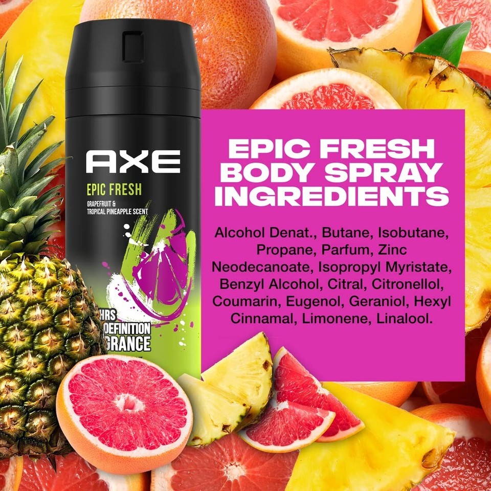 AXE EPIC FRESH 48-Hour Fresh Deodorant Body Spray Fragrance for Men ...
