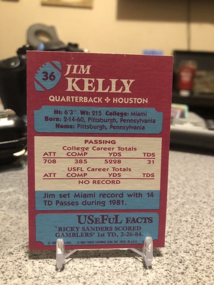 1984 USFL Jim Kelly Rookie PSA | eBay