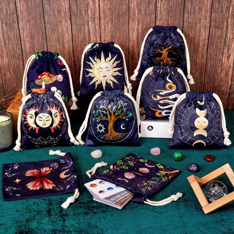 Tarot bag kit 9 pcs tarot card bags and pouches tarot deck holder ...