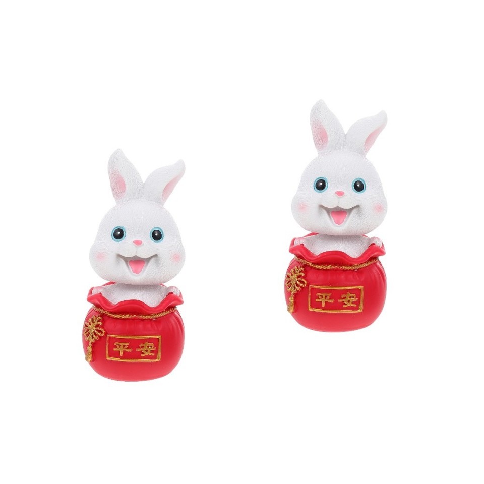 2 PCS Bunny Figurine Rabbit Statue Figures Small Animal Figurines | eBay UK