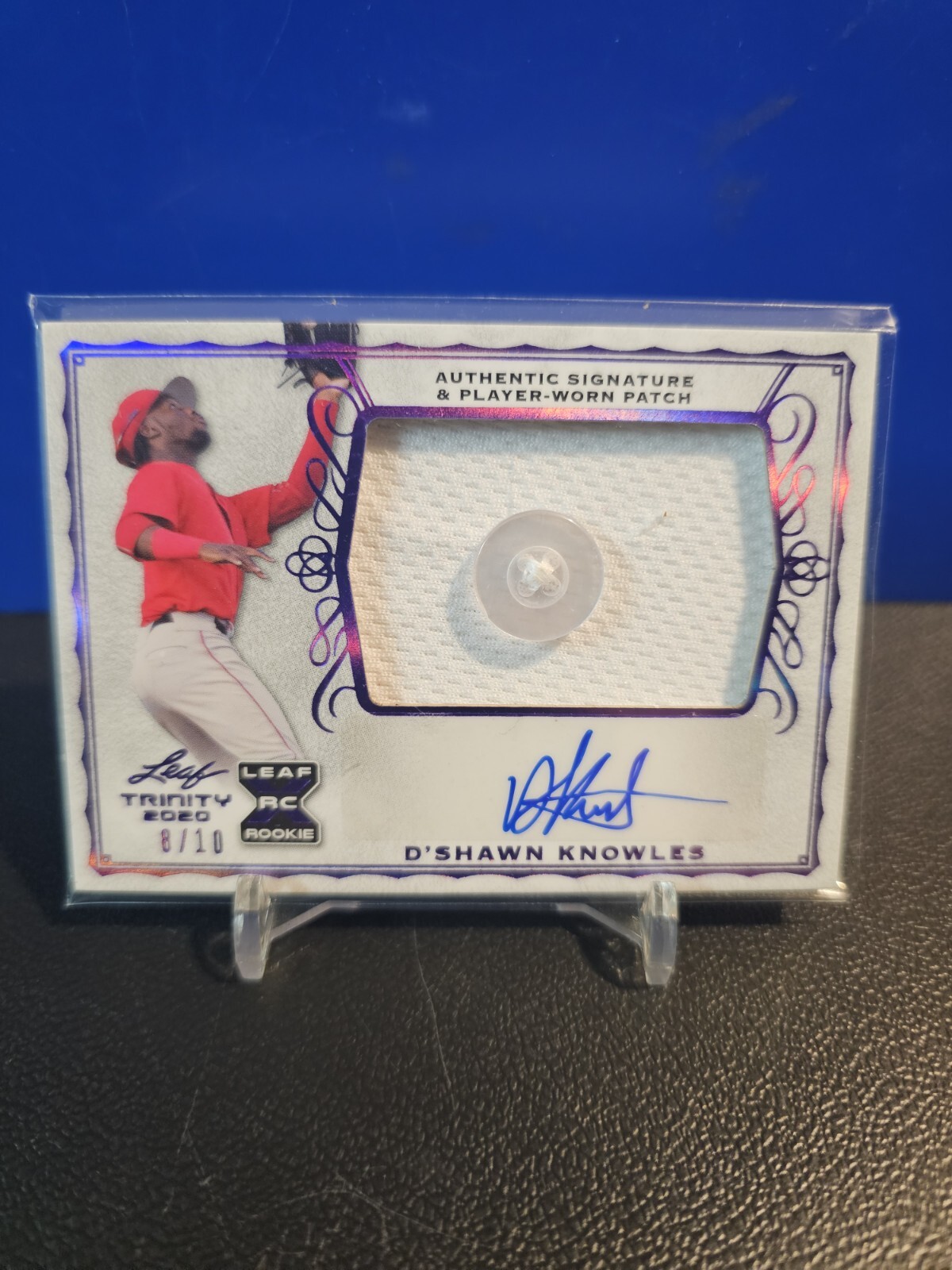 2020 Leaf Trinity - Patch Autograph Purple #PA-DSK D'Shawn Knowles /10 ...