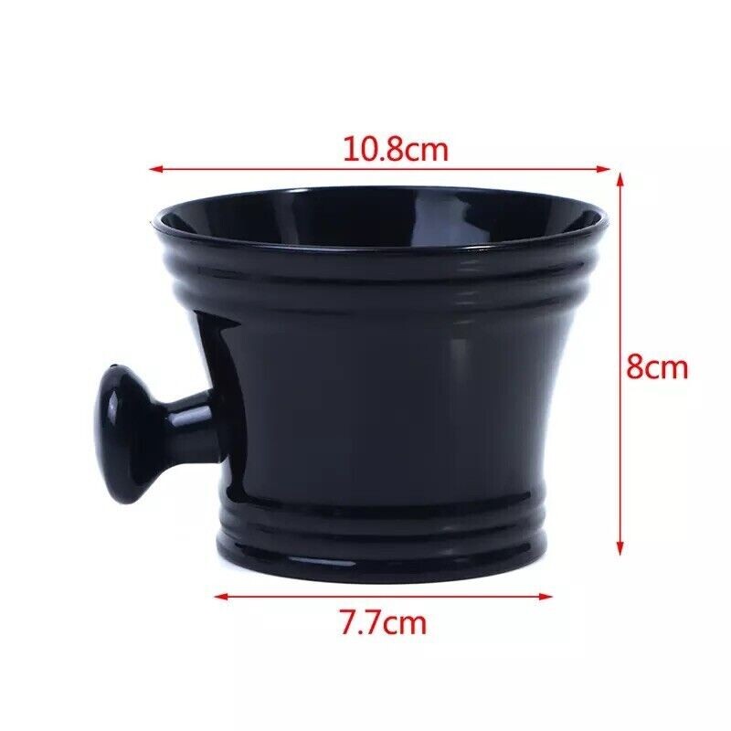 WHITE BLACK Shaving Soap Bowl /Mug With Handle unbreakable plastic ...
