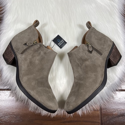 NEW Vionic Women's Size 9 Stone Suede Leather Cecily Ankle Boot Booties ...
