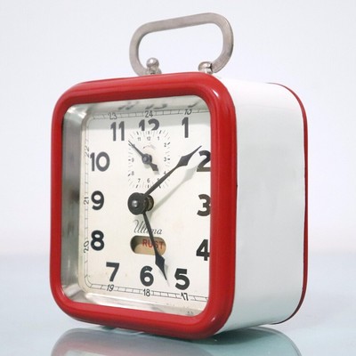 JUNGHANS ULTIMA Mantel Alarm Clock XXL Antique BAUHAUS!! 1920s Red ...