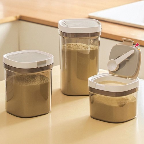 Reusable Milk Powder Jar Storage Free Scraper Spoon Plastic Canisters ...