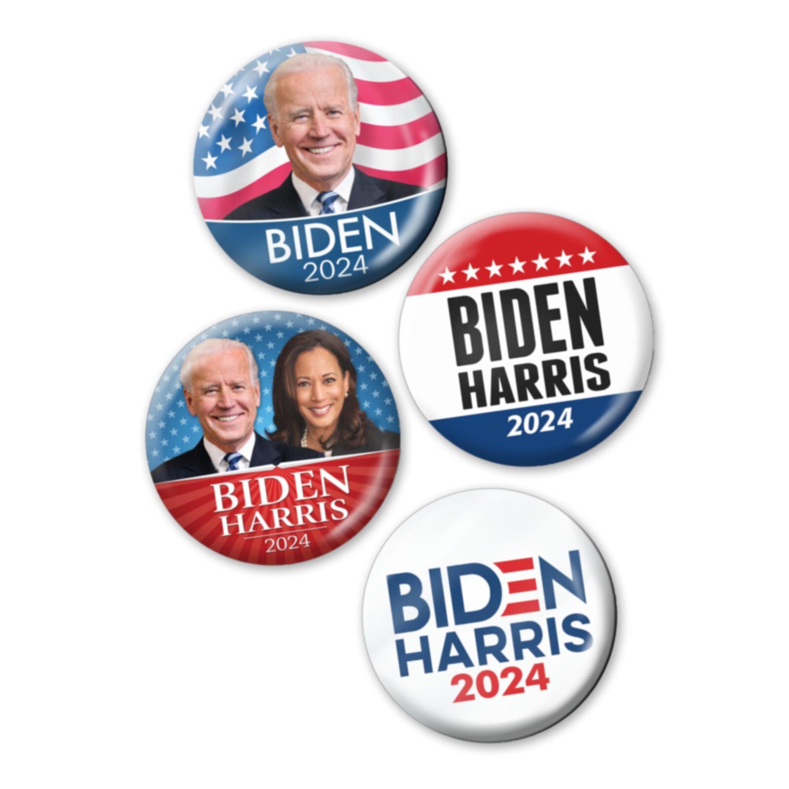 Joe Biden 2024 Buttons 4-pack 2.25' Kamala | Grelly USA