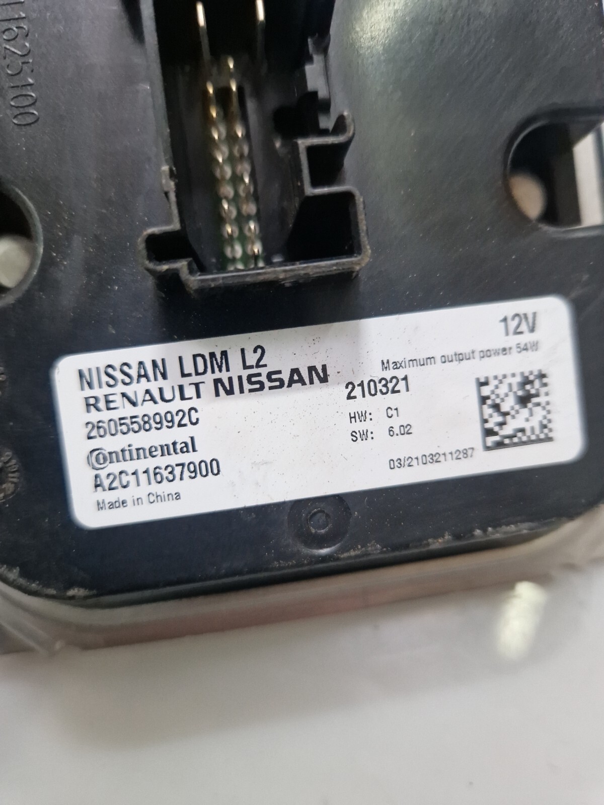 2020 NISSAN LEAF HEADLIGHT XENON BALLAST MODULE 260558992C A2C11637900 ...
