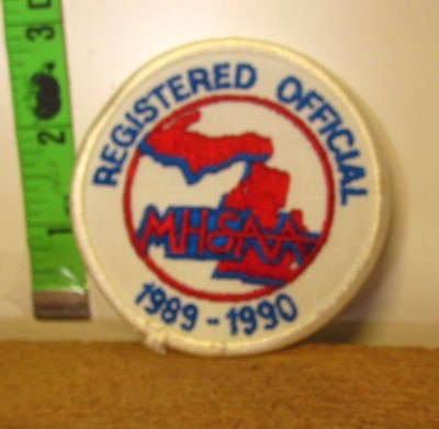 MHSAA fabric patch Michigan High School Athletic Association round logo ...