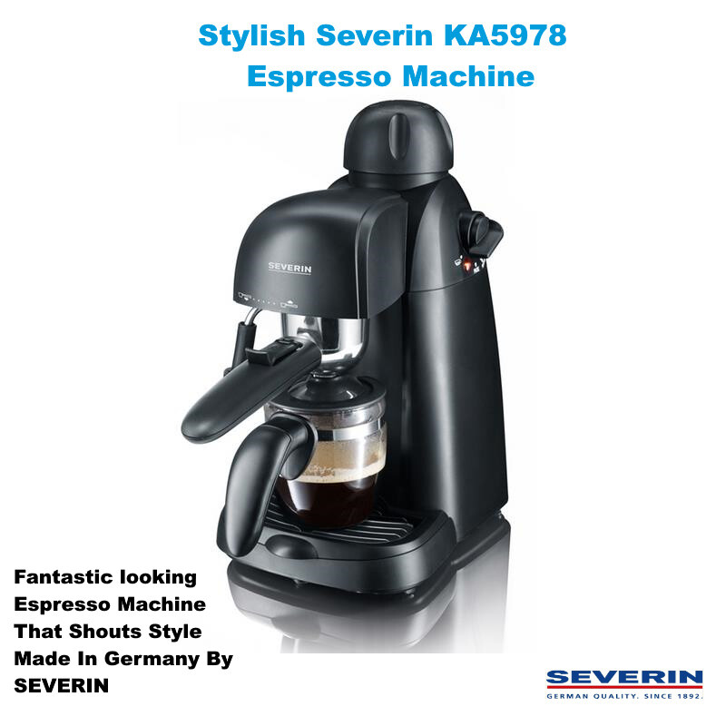 Severin Espresso Maker With 800 W of Power KA 5978 Black Coffee Machine ...