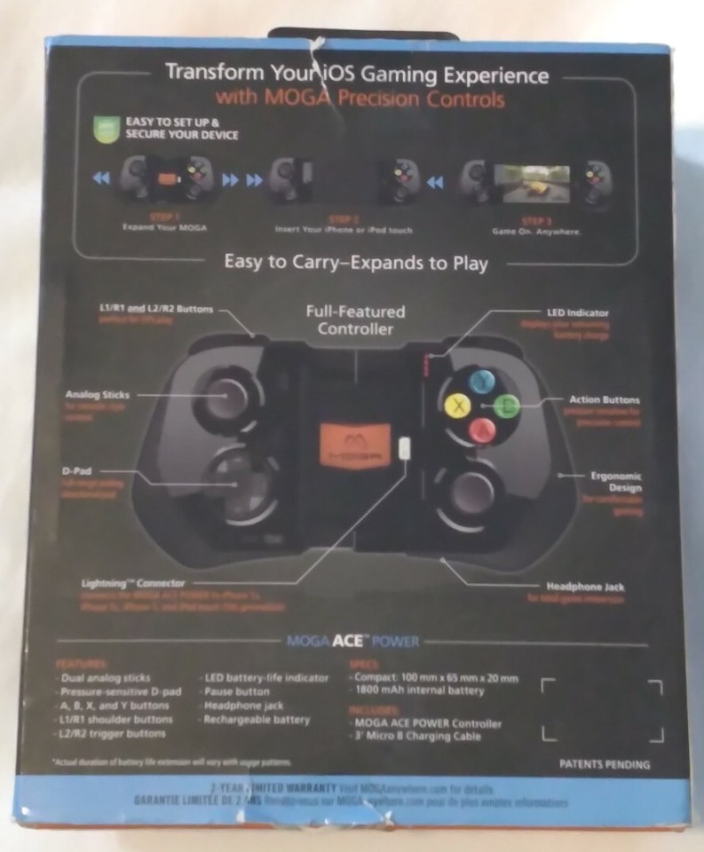 MOGA Power Series iOS Mobile Game Controller + power (ipod/ iphone) (G2 ...