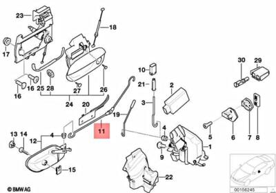 Genuine BMW E38 Sedan Inside Door Cable Handle To Lock OEM 51218215697 ...