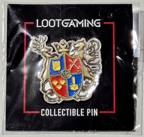 Medieval Royal Crest Pin Shield Loot Gaming Loot Crate Joy Stick Game ...