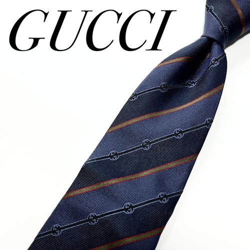 GUCCI GG Interlocking Logo pattern Tie Dark navy X Navy blue X Red X ...