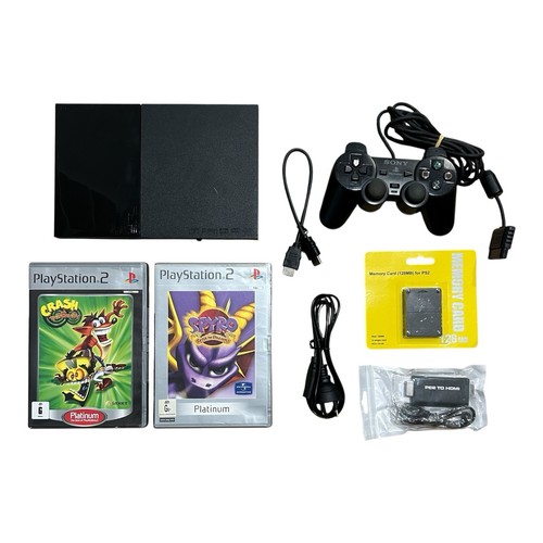 Sony PS2 Slim Black Console Bundle PAL with Spyro & Crash TwinSanity ...
