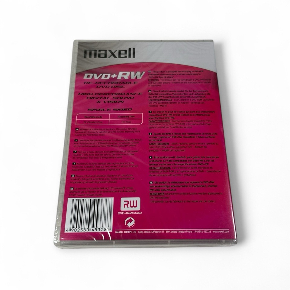 Maxell 1-4x Speed - Rewritable - DVD+RW - 120 Min - 4.7gb Data ...