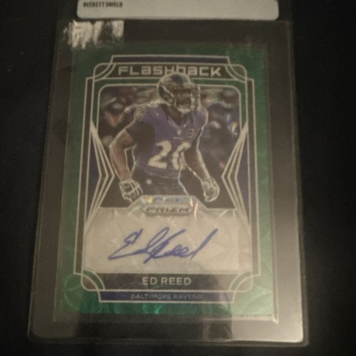 Panini Prizm Flashback Ed Reed Autograph Green Baltimore Ravens NFL ...