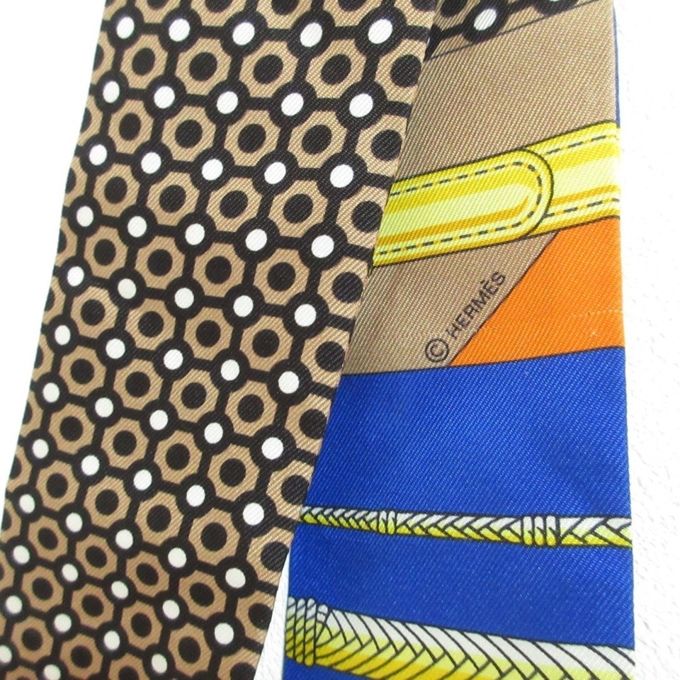Hermes Twilly Clic Clac Modern Cannage Multi-Color Scarf Used From ...