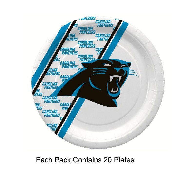 New 20pc NFL Disposable Party Supplies Paper Plates Carolina Panthers ...
