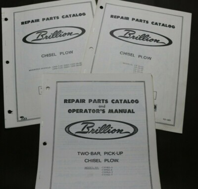 3 Brillion repair parts Operator's catalog manual CHISEL PLOW +TWO-BAR ...