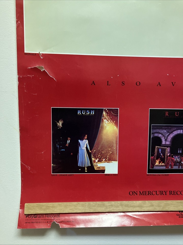 Original 1982 Rush Signals Promo Poster Vintage 24”x36” Very Good ...