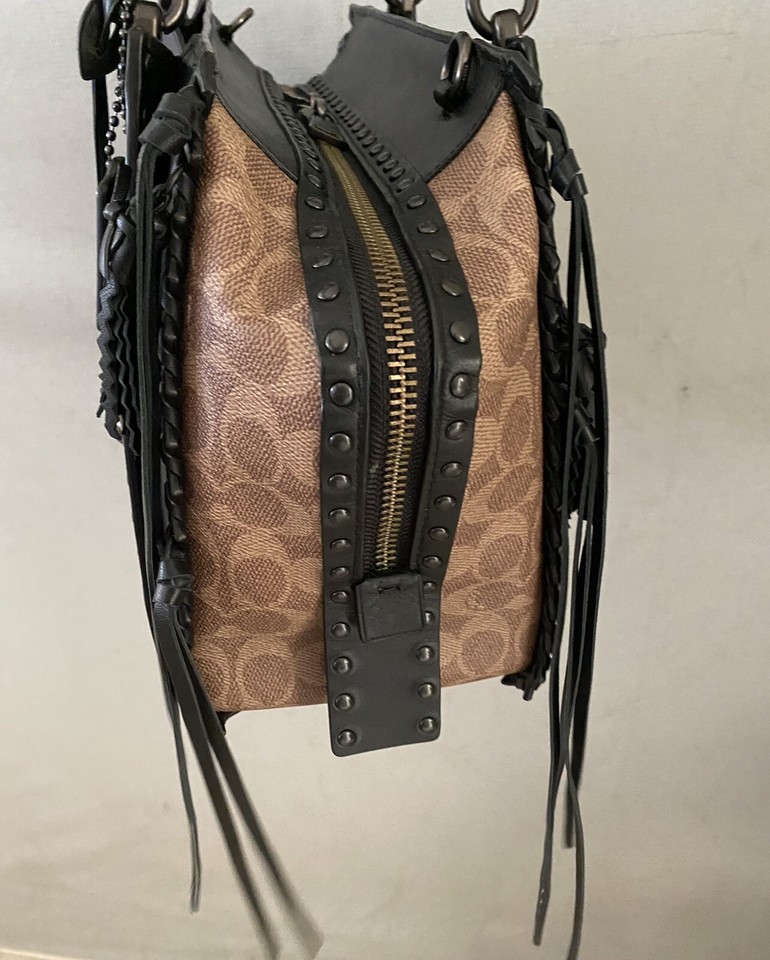 COACH TATTOO DREAMER 36 CHELSEA MOTH SATCHEL WHIPSTITCH FRINGE BAG ...